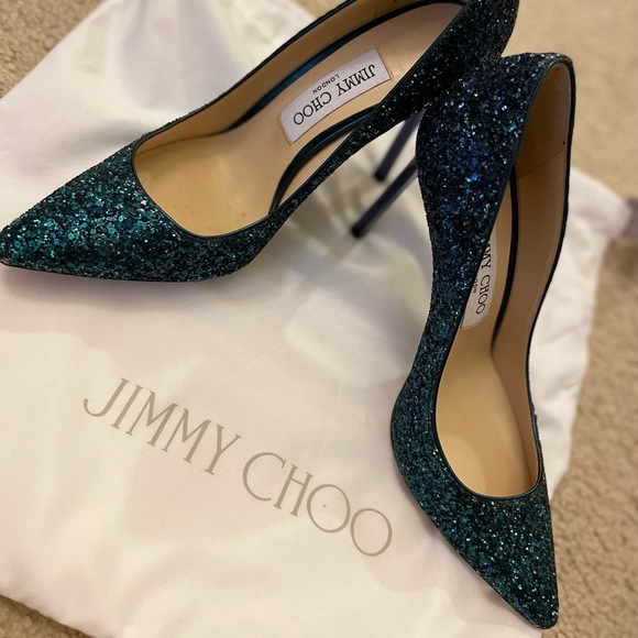 Jimmy Choo | Shoes | Jimmy Choo Coarse Glitter Degrade Pointy Toe Romy ...